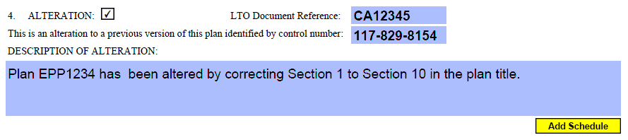 Altering a Plan as a Result of a Defect Notice | System Help